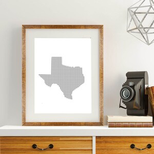 Texas Digital Print, Grid Printable, Texas Wall Print, Grid Wall Print ...