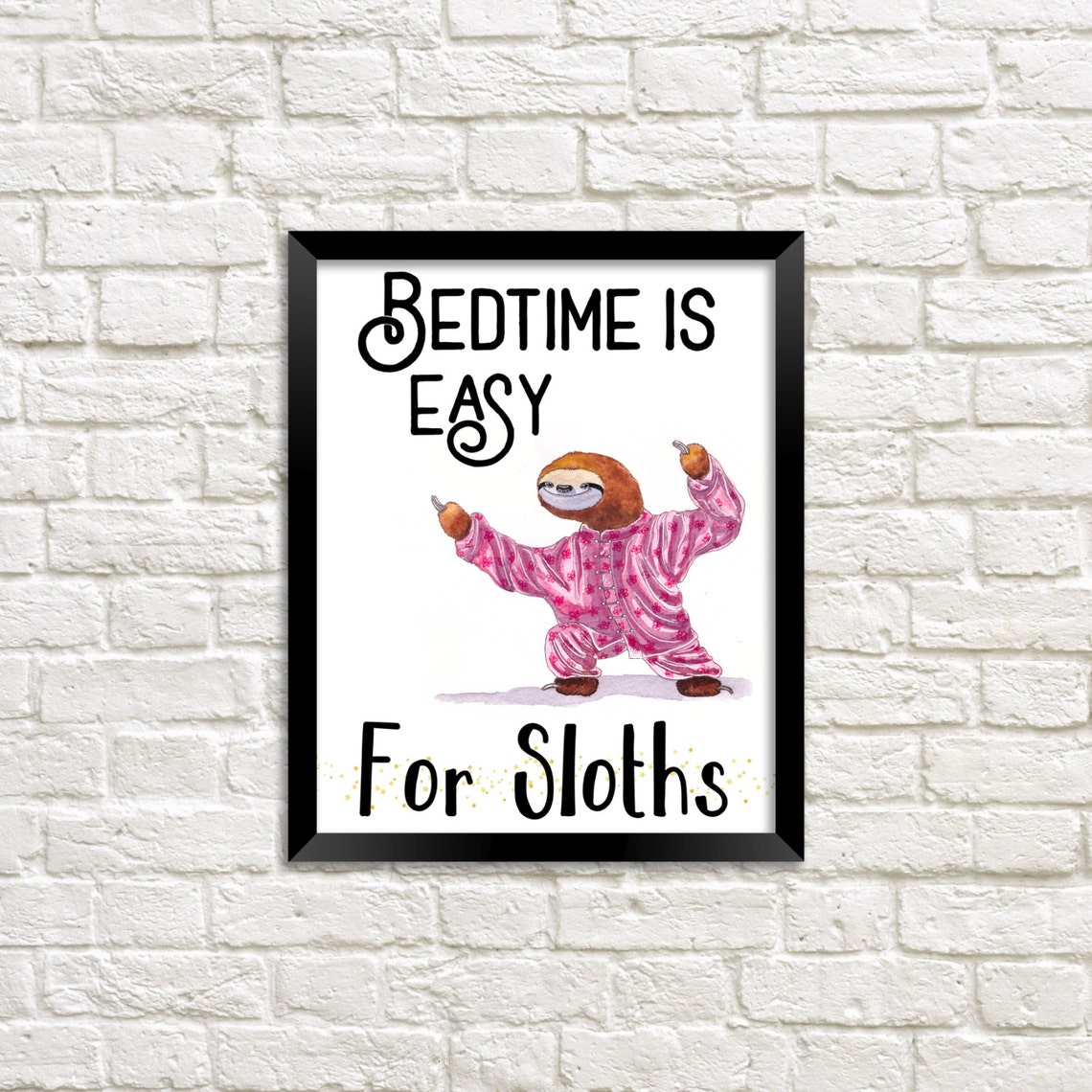 Sloth Print, Nursery Printable Poster, Cute Funny Sloth, Nursery Animal ...