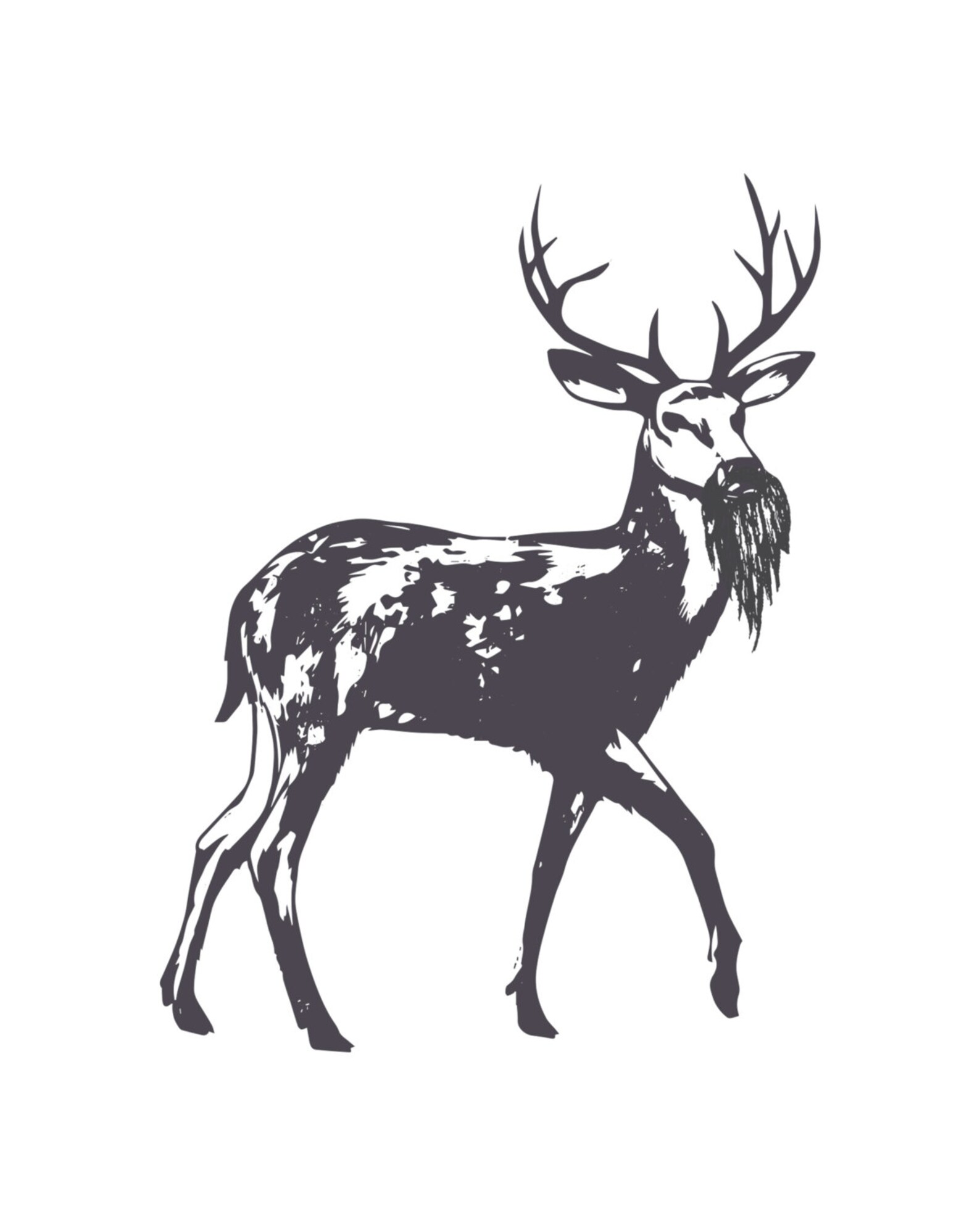 Bearded Buck Print, Instant Printable Art, Deer Print, Deer Wall Art ...