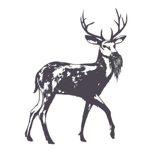 Bearded Buck Print, Instant Printable Art, Deer Print, Deer Wall Art ...