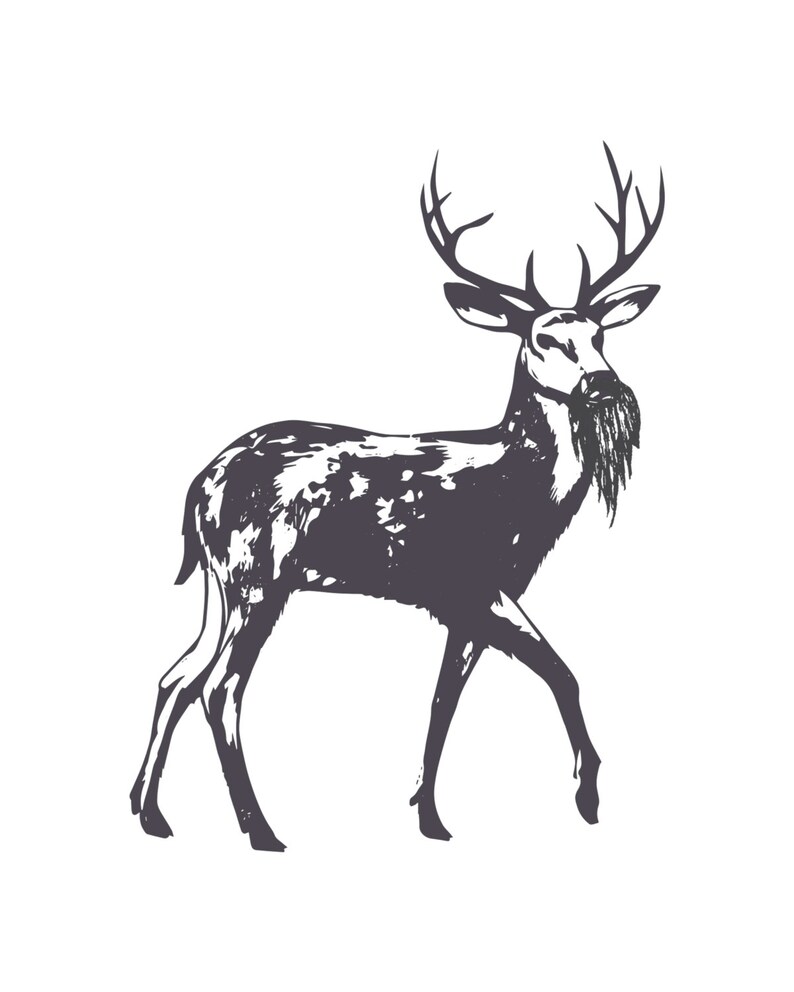 Bearded Buck Print Instant Printable Art Deer Print Deer - Etsy