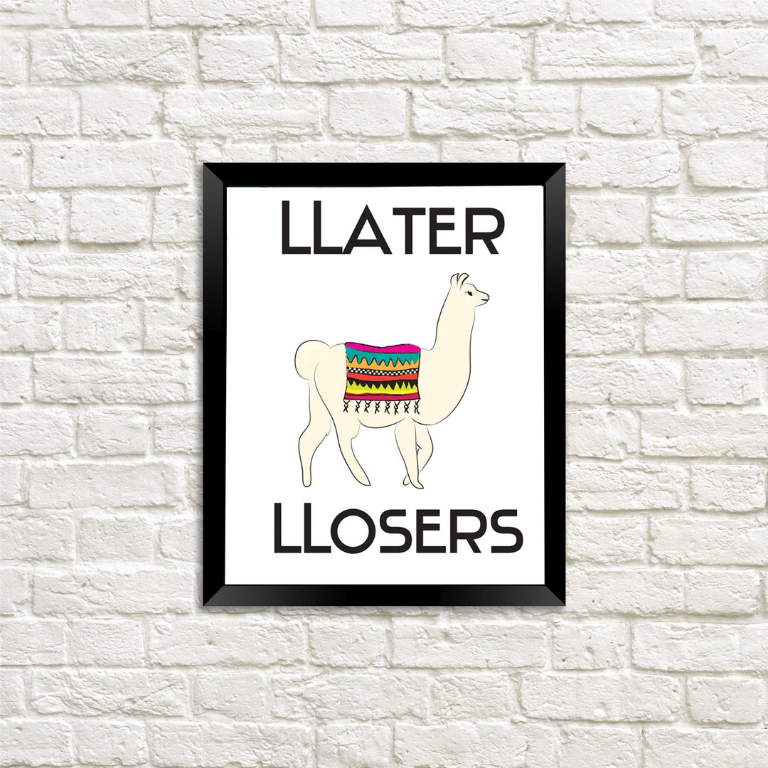Llama Wall Print, Llama Wall Art, Funny Llama Print, Gallery Wall Print ...