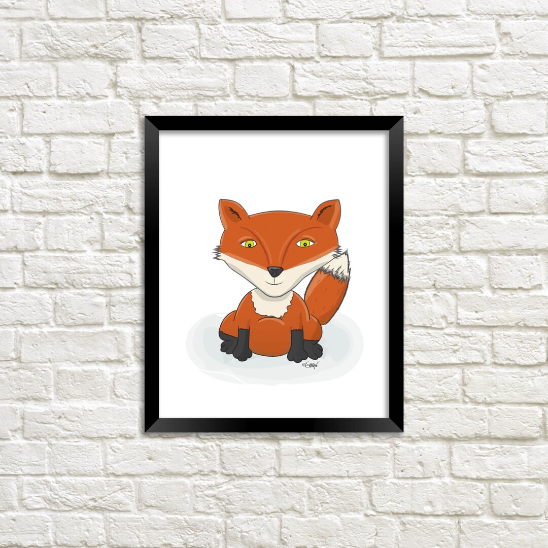 Cute Fox Printable, Fox Illustration, Cute Fox Illustration, Fox ...