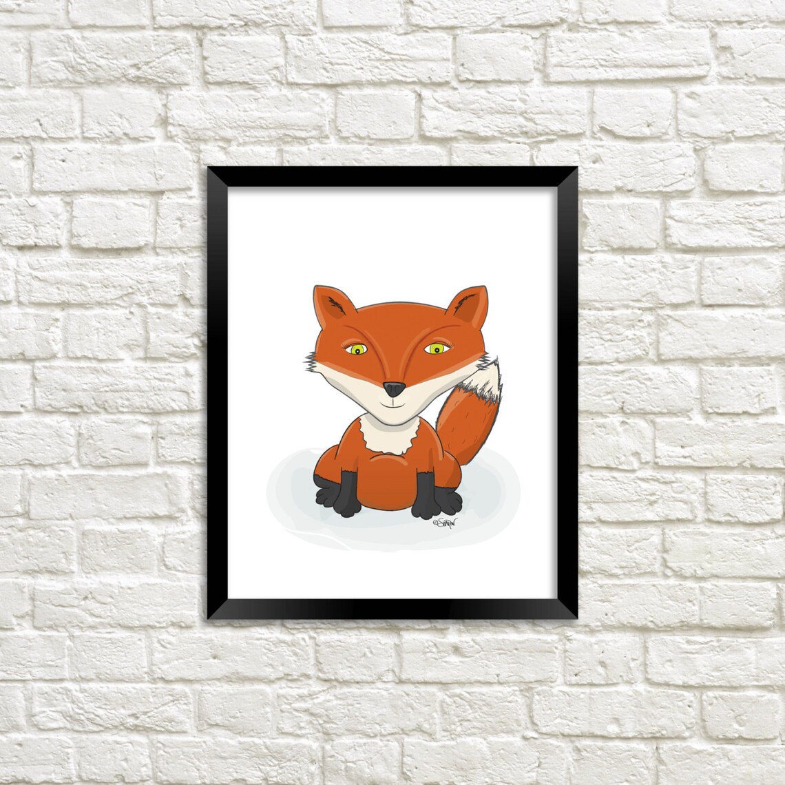 Cute Fox Illustration, Woodland Digital Art Print (PDF & JPG) - Etsy