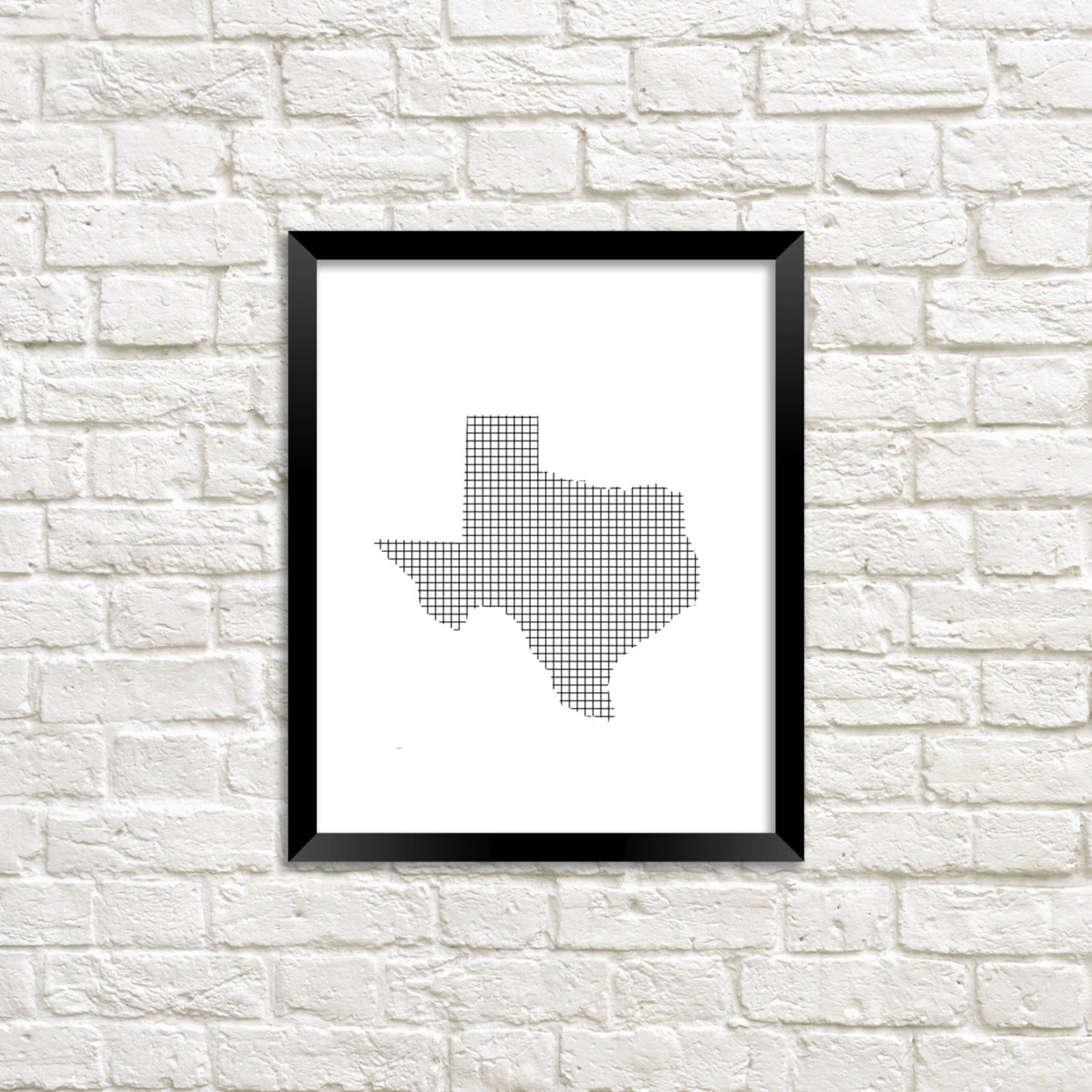 Texas Digital Print, Grid Printable, Texas Wall Print, Grid Wall Print ...