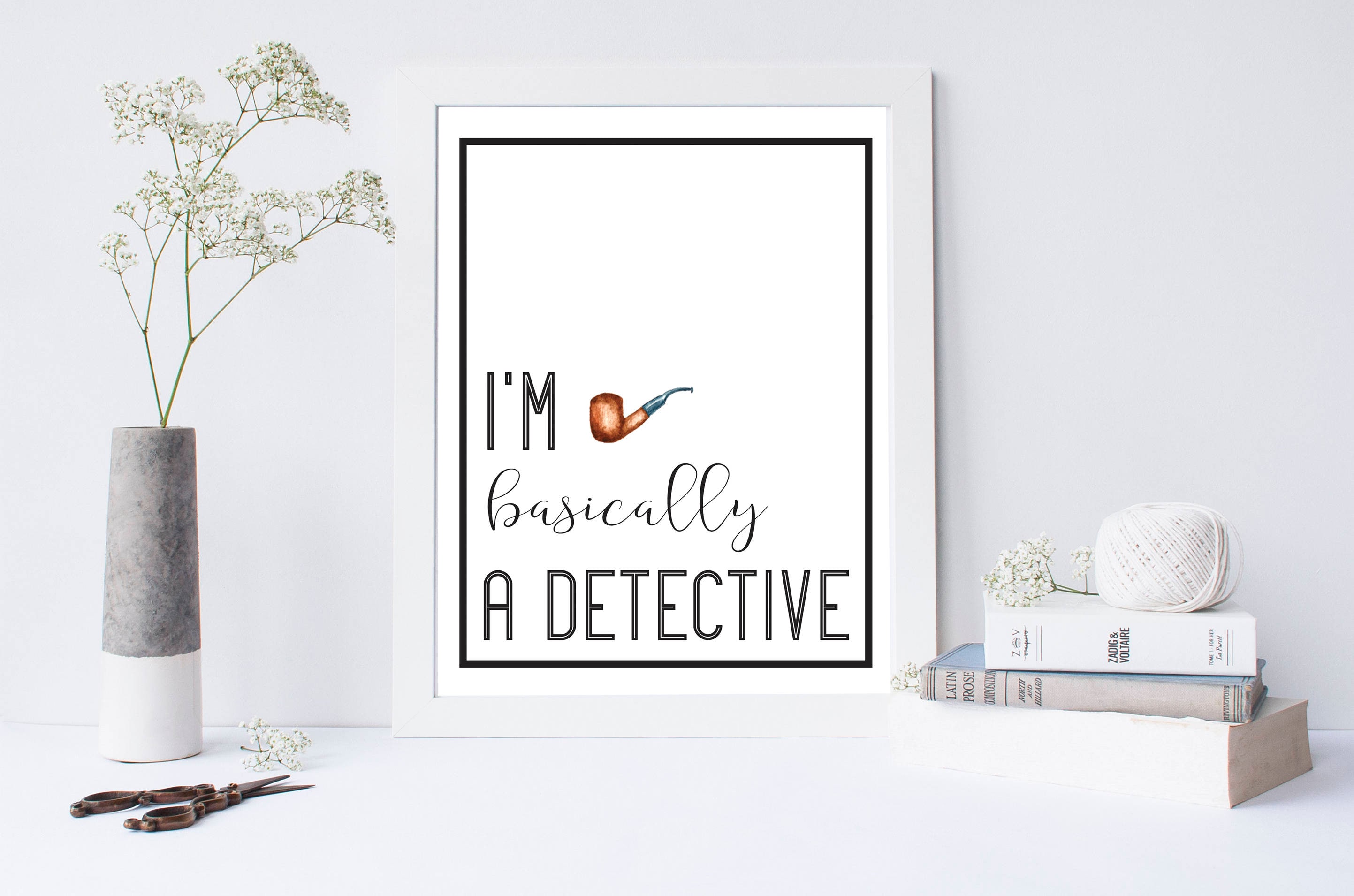 Detective Wall Print Detective Wall Art Pipe Wall Print - Etsy