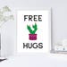 Free Hugs Cactus Poster, Cactus Poster, Cactus Print, Free Hugs Cactus ...