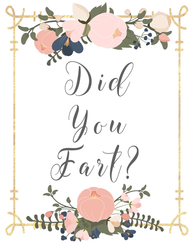 Funny Bathroom Floral Art: Did You Fart Sign (digital Download) - Etsy