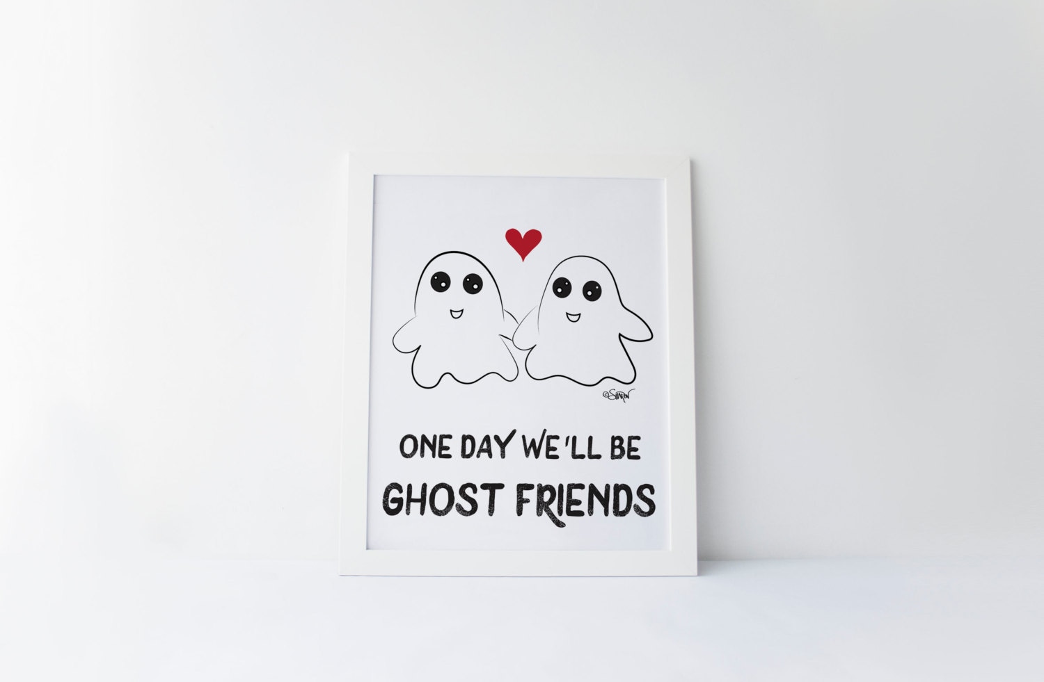 Friends Forever Print, Best Friend Printable, Ghost Illustration, Ghost ...