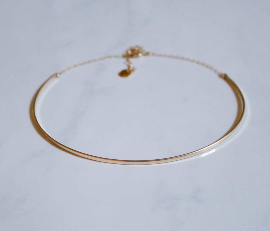 Delicate Gold Choker Necklace//collar Necklace// Band Choker// - Etsy