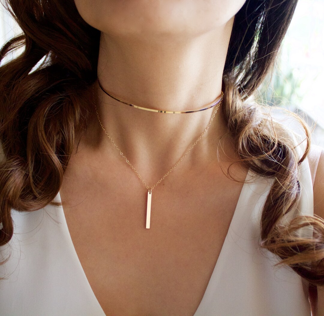 Gold Choker Necklace// Double Layered Choker Necklace//layered Collar ...