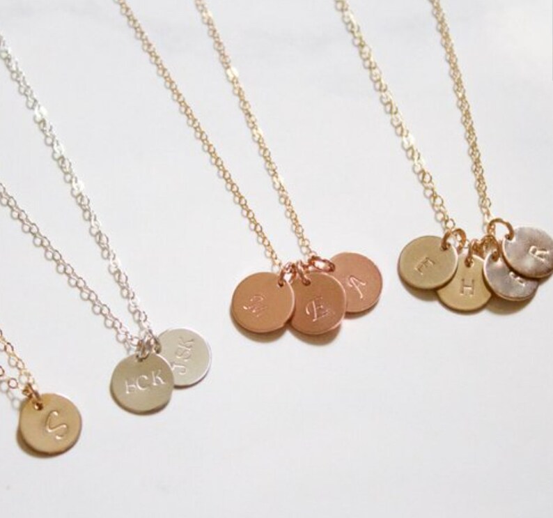 Set of 3 Layering//personalized Disc Necklace// - Etsy