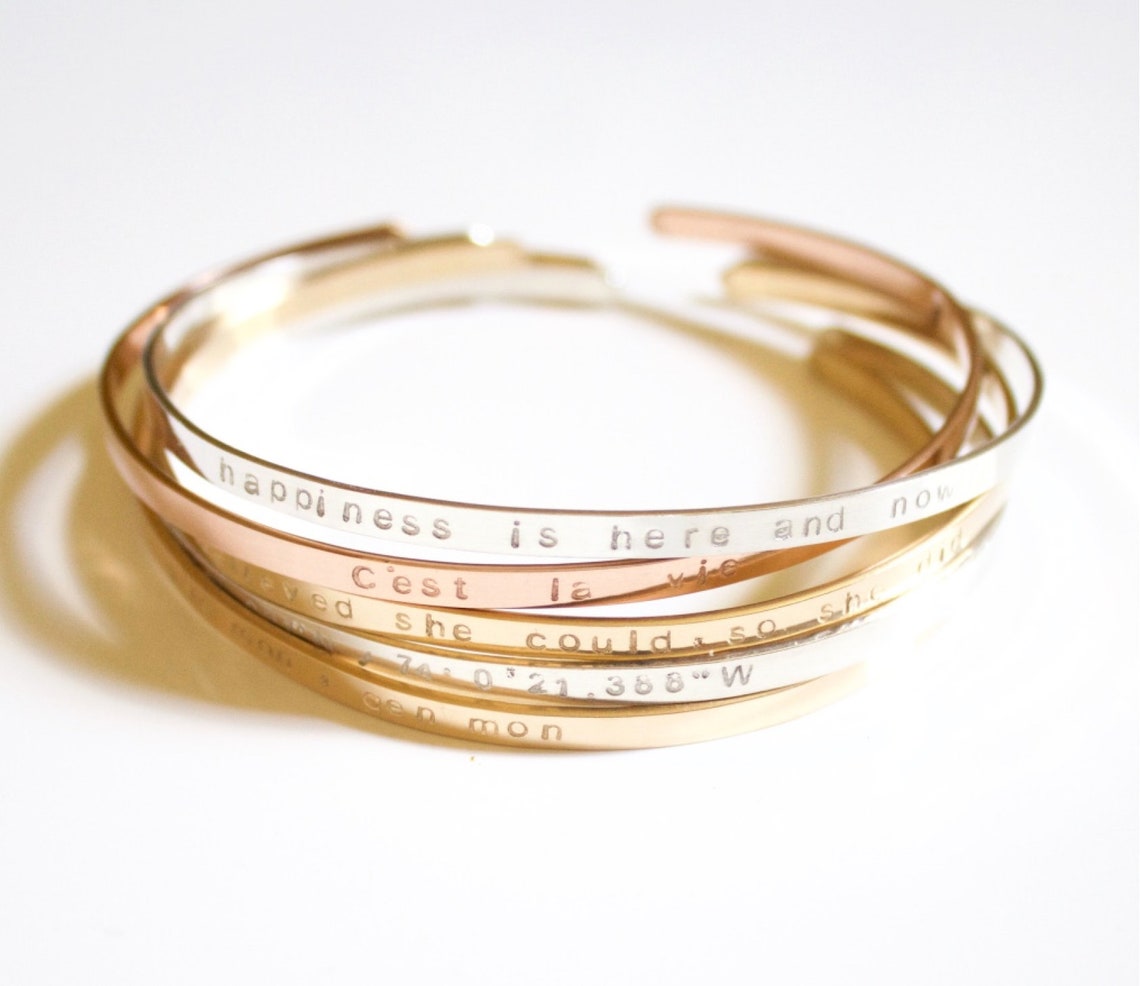 Engraved Cuff Bracelet//personalized Cuff Bracelet//gold - Etsy