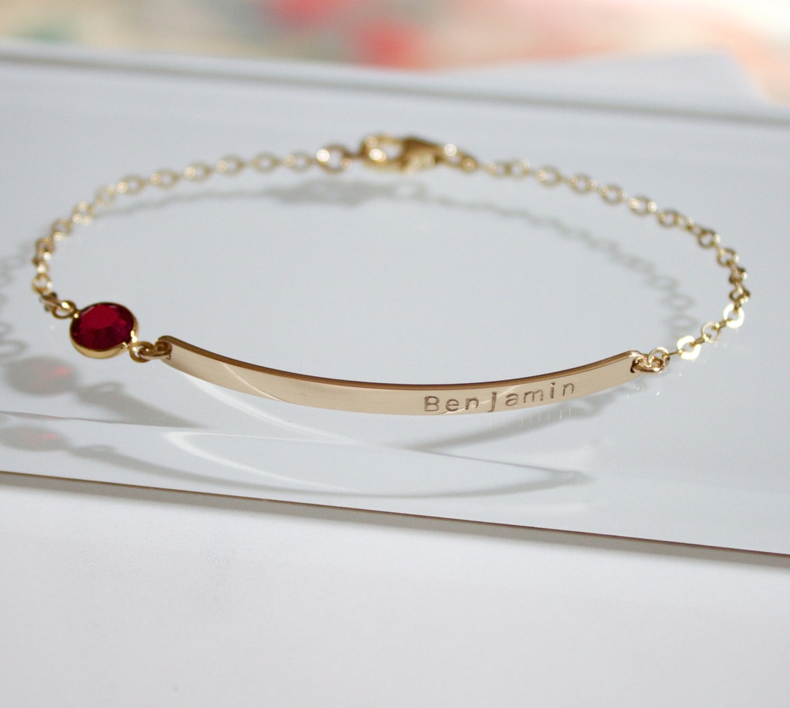 Personalized Bar Bracelet//gold Bar Bracelet//engraved Custom - Etsy