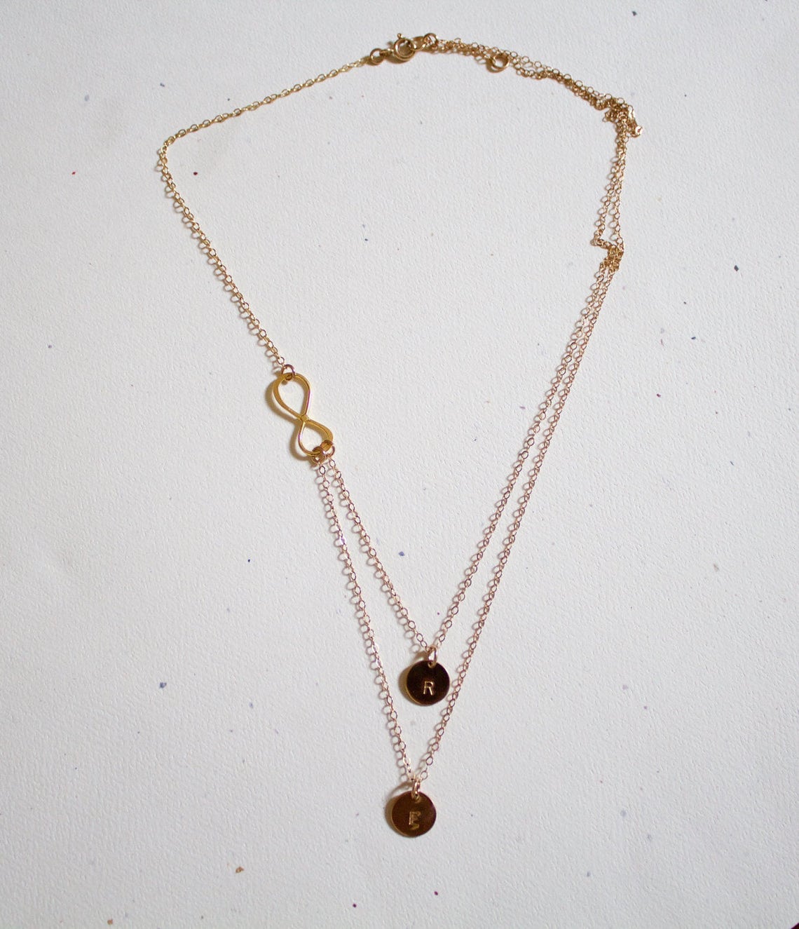 Layered Infinity and Initials Necklace//engraved Two Initials - Etsy