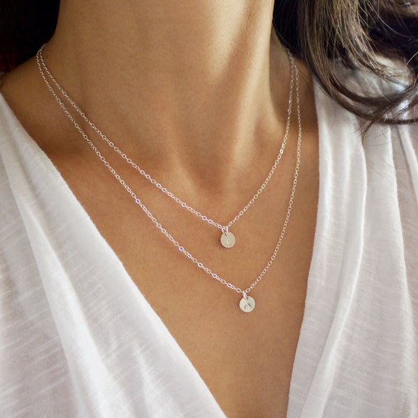 Silver Disc Necklace - Etsy
