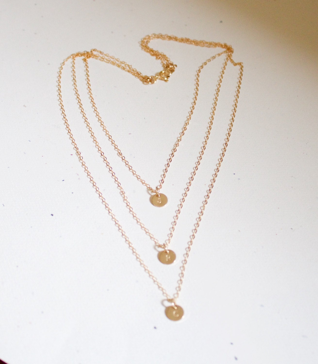 Triple Layered Initial Necklace//personalized Initial - Etsy