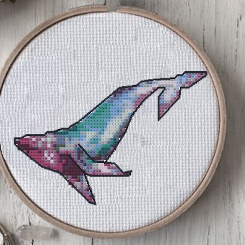 Whale Cross Stitch Pattern PDF Nautical Cross Stitch Design | Etsy
