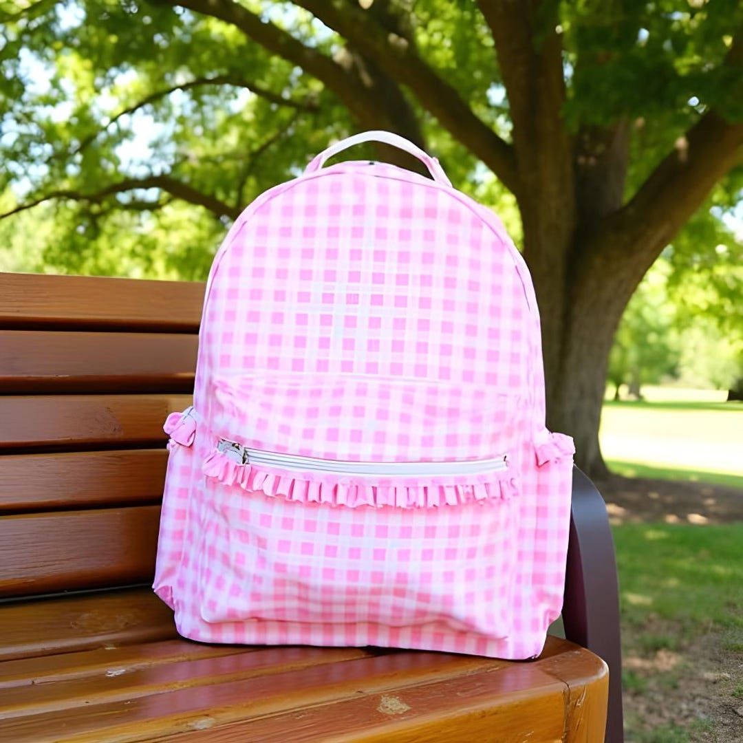 Coquette Pink Gingham Backpack - Etsy