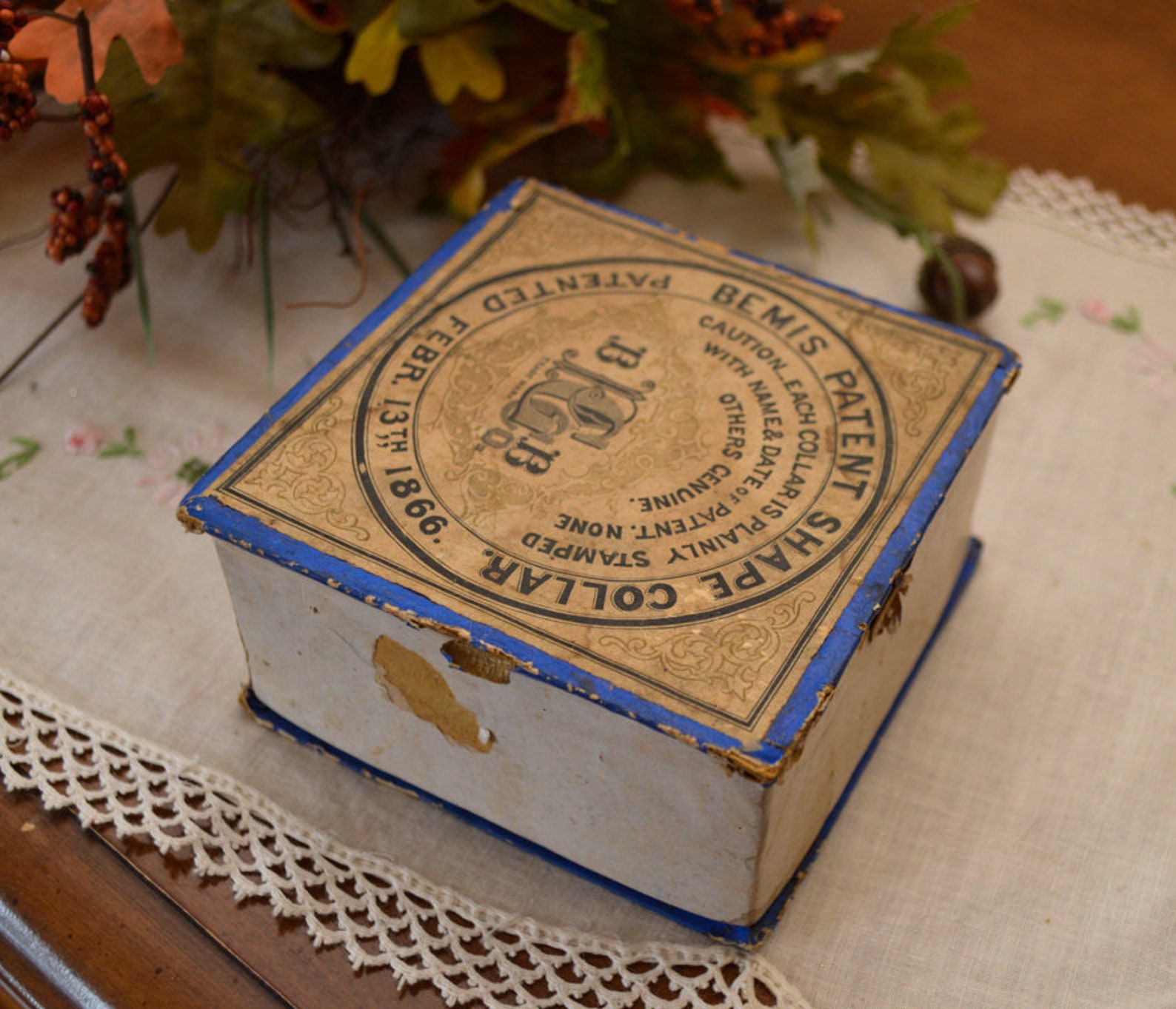 Vintage Bemis Paper Collar Box Antique Paper Box Dickens - Etsy