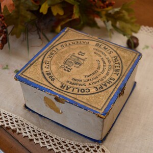 Vintage Bemis Paper Collar Box, Antique Paper Box, Dickens Collar Box ...