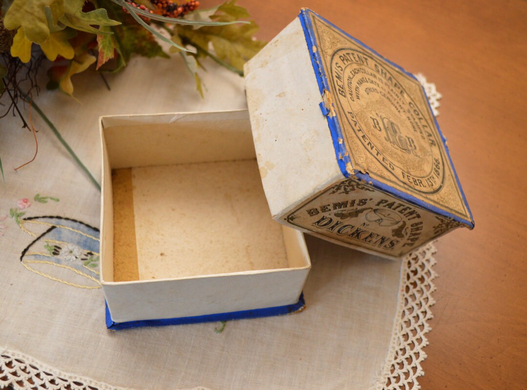 Vintage Bemis Paper Collar Box Antique Paper Box Dickens - Etsy