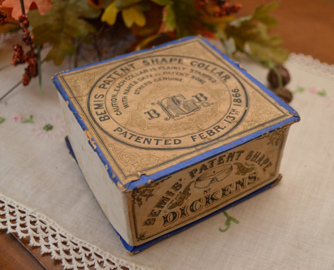 Vintage Bemis Paper Collar Box Antique Paper Box Dickens - Etsy