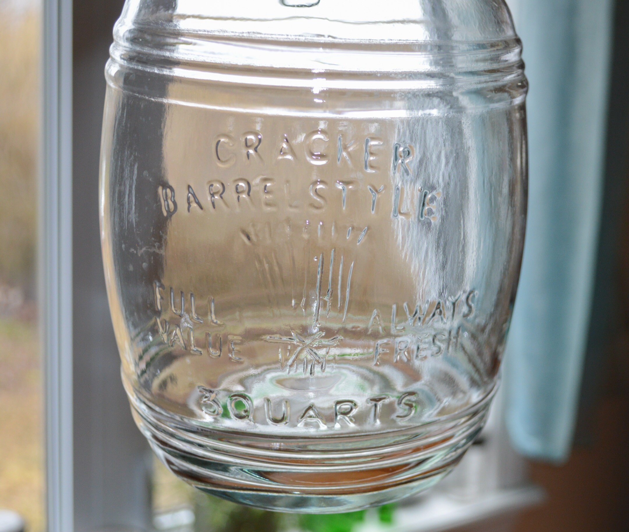 Vintage Cracker Barrel Style Glass Jar 3 Qt Clear Glass | Etsy