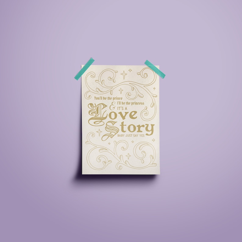 Taylor Swift Inspired "love Story" Lyric - A5/A4 Art Print Illustration ...