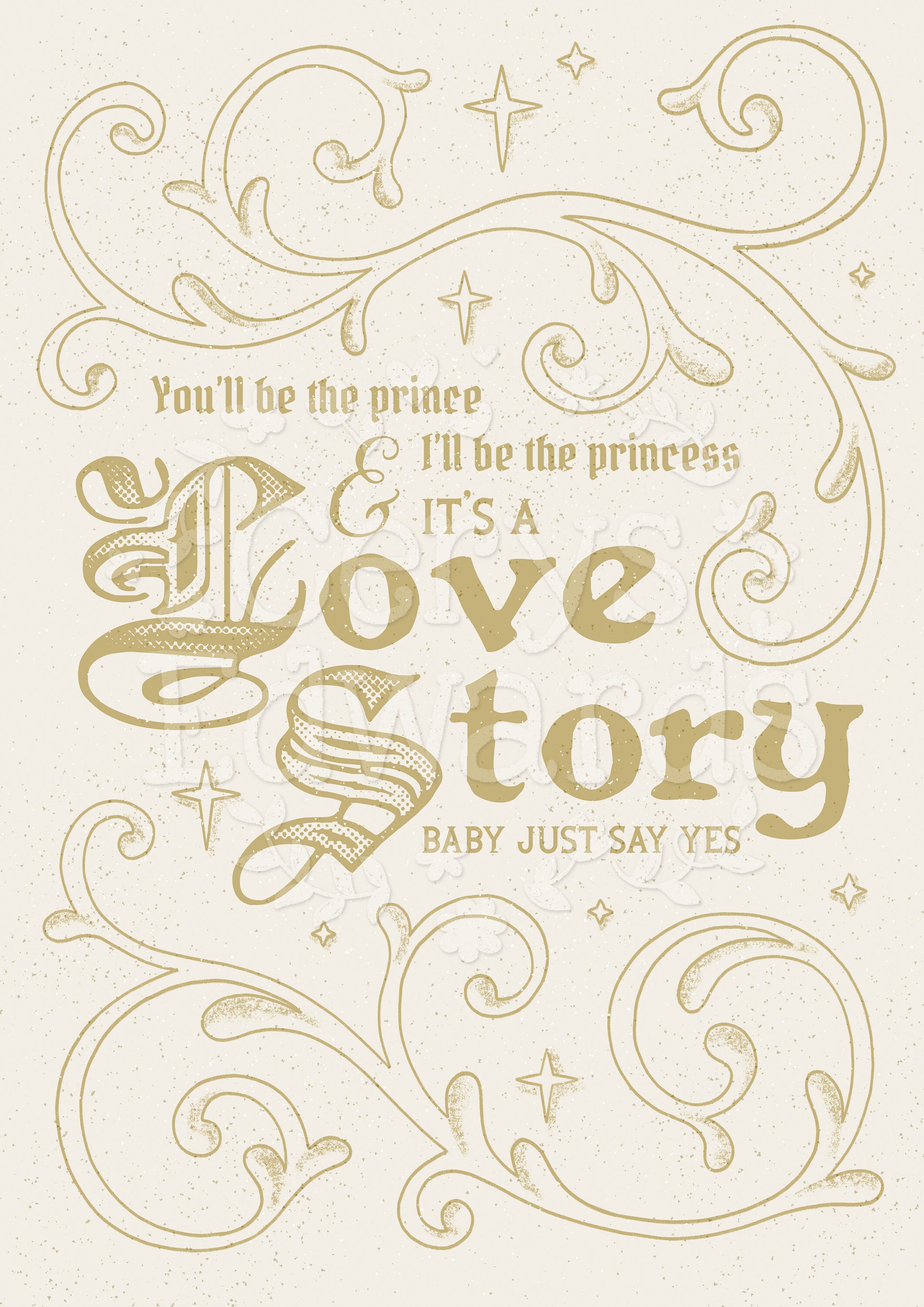 Taylor Swift Inspired "love Story" Lyric - A5/A4 Art Print Illustration ...
