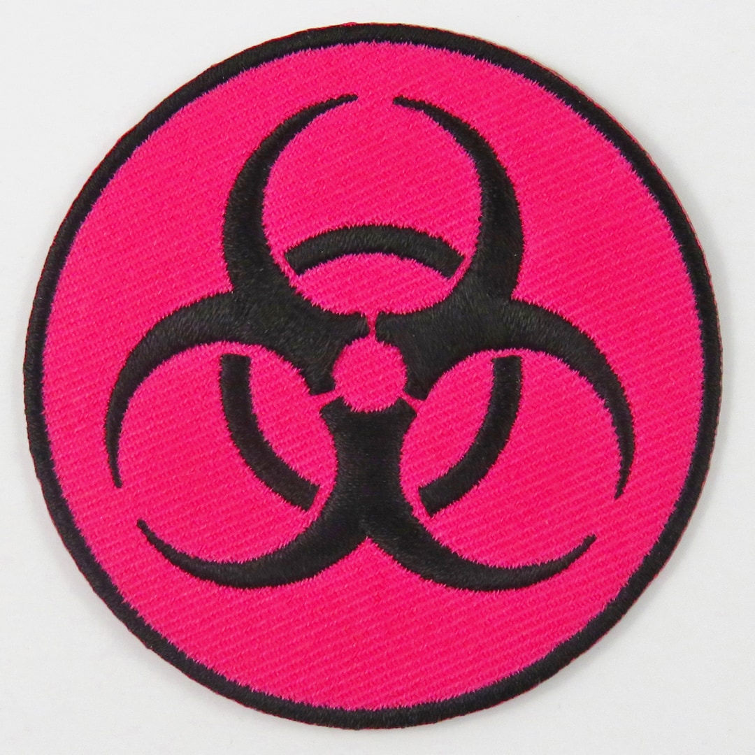 Biohazard Symbol/sign pink Iron On/ Sew on Embroidered Cloth Patch ...