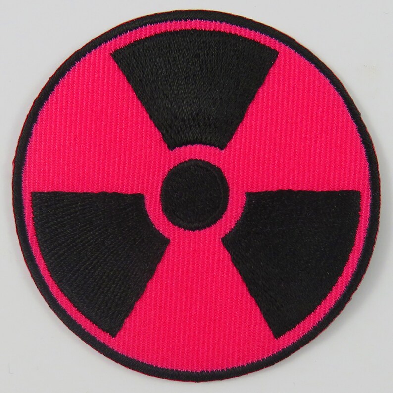 Nuclear Radiation Symbol/sign pink Iron On/ Sew on Cloth Patch Badge ...