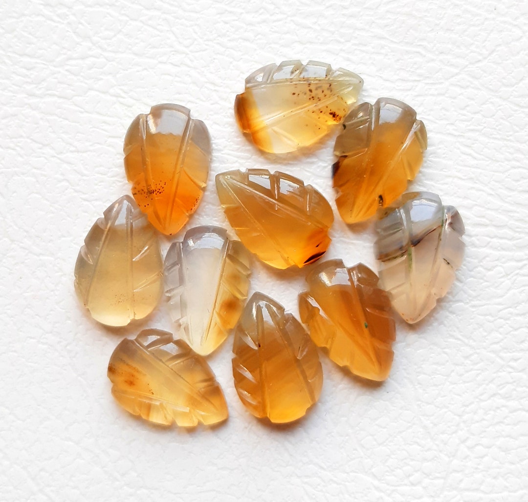 Montana Agate Carved Leaf Gemstone 10 Pieces Lot Montana Agate 8x12mm ...