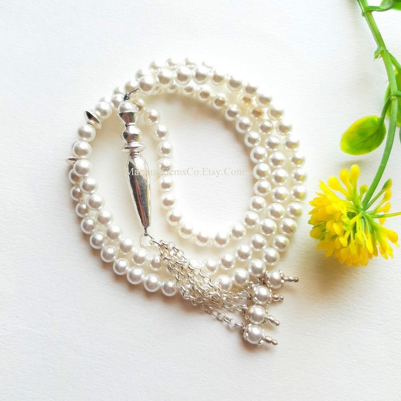 FRESHWATER PEARL Islamic Prayer Beads, 99 Beads Tasbih, Misbaha, Sibha ...