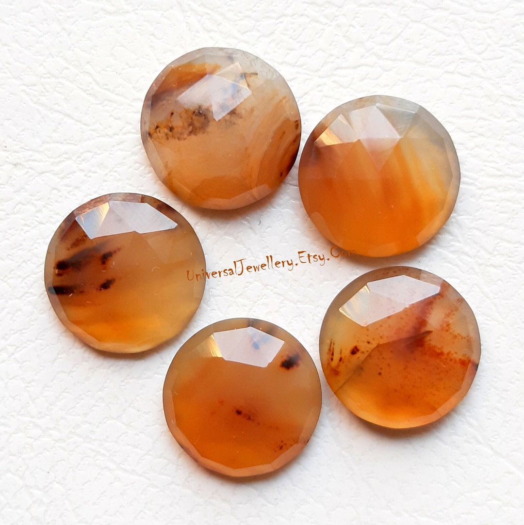 Montana Agate Rose Cut Gemstone 5 Pieces Lot Montana Agate 12 MM Round ...