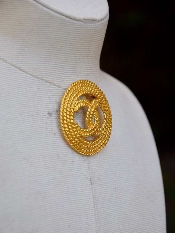 CHANEL 1980 Logo Brooch - Etsy CHANEL 1980 Logo Brooch - Etsy