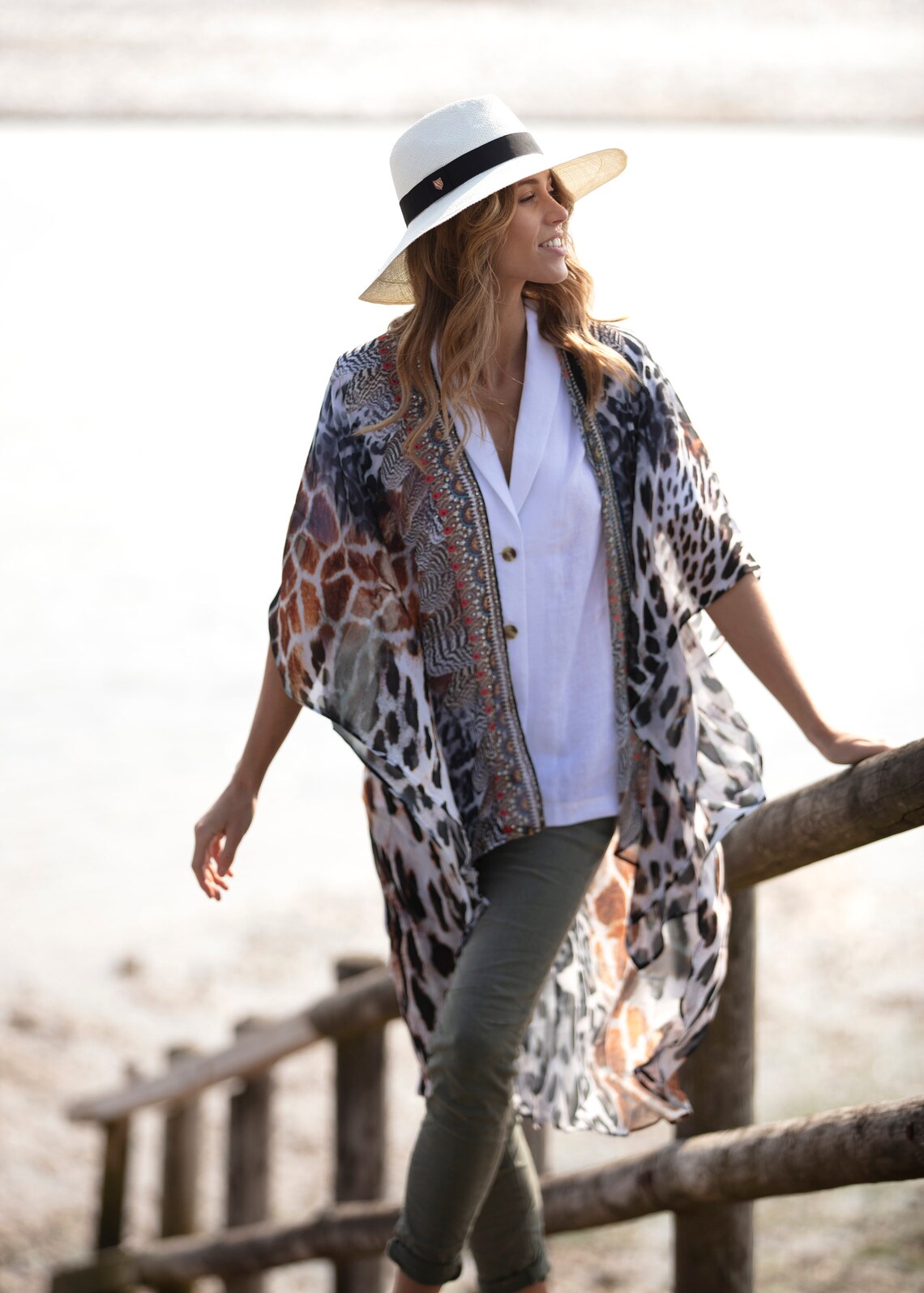 Crystal Embellished Beach Kimono: Boho Chic Cover-up - Etsy