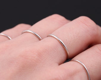 Thin silver ring | Etsy