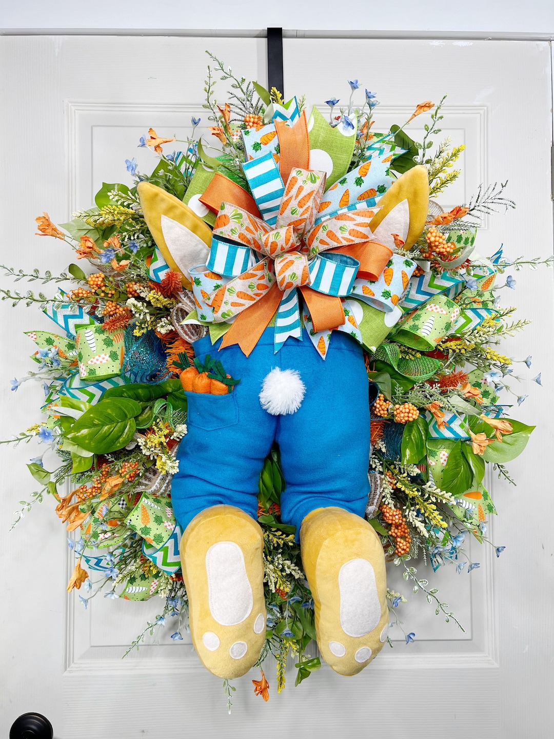 Easter Bunny Front Door Wreath, Easter Decor, Spring Wreath, Bunny ...