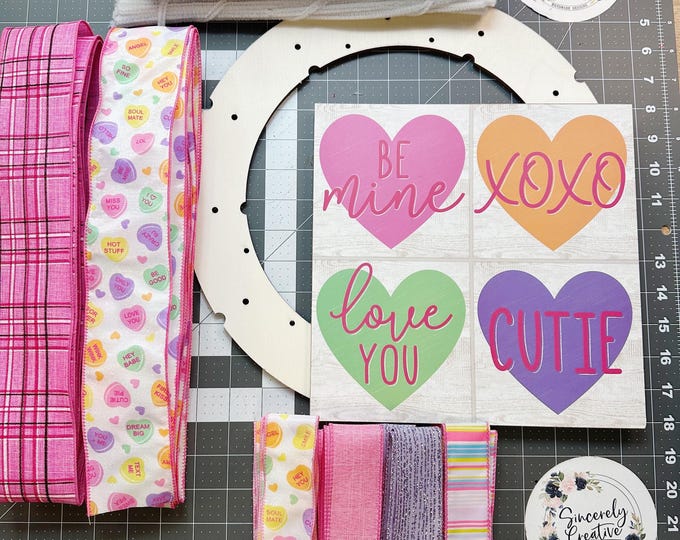 Heart Shaped Chicken Wire Wreath With Peach and Cream Handmade Felt ...