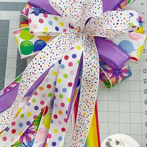 Happy Birthday Bow for Front Door, Rainbow Bow, Lantern Bow, Wreath Bow ...