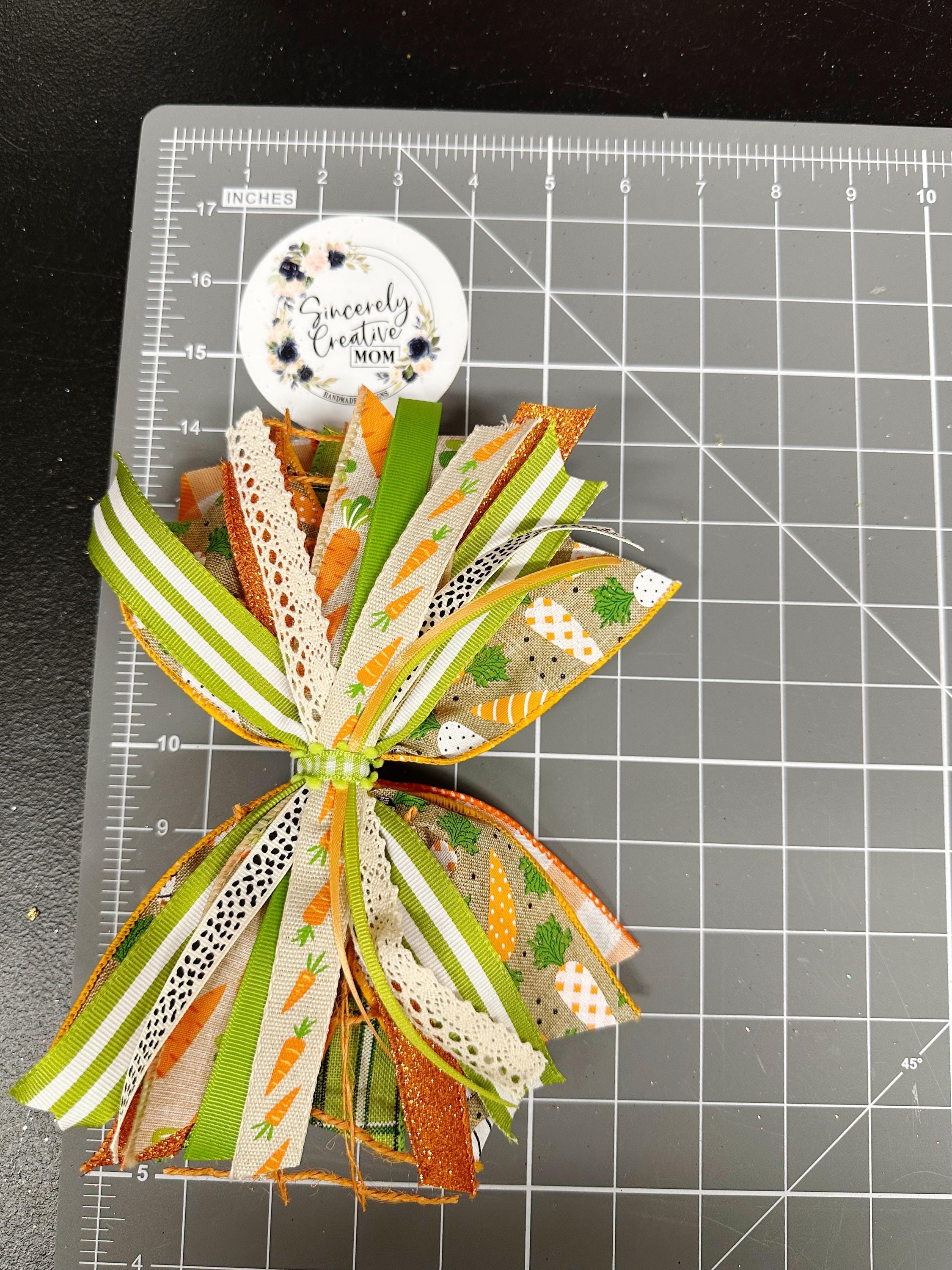 Carrot Patch Spring Bow, Easter Carrot Bow for Tiered Tray, Gift Bow ...