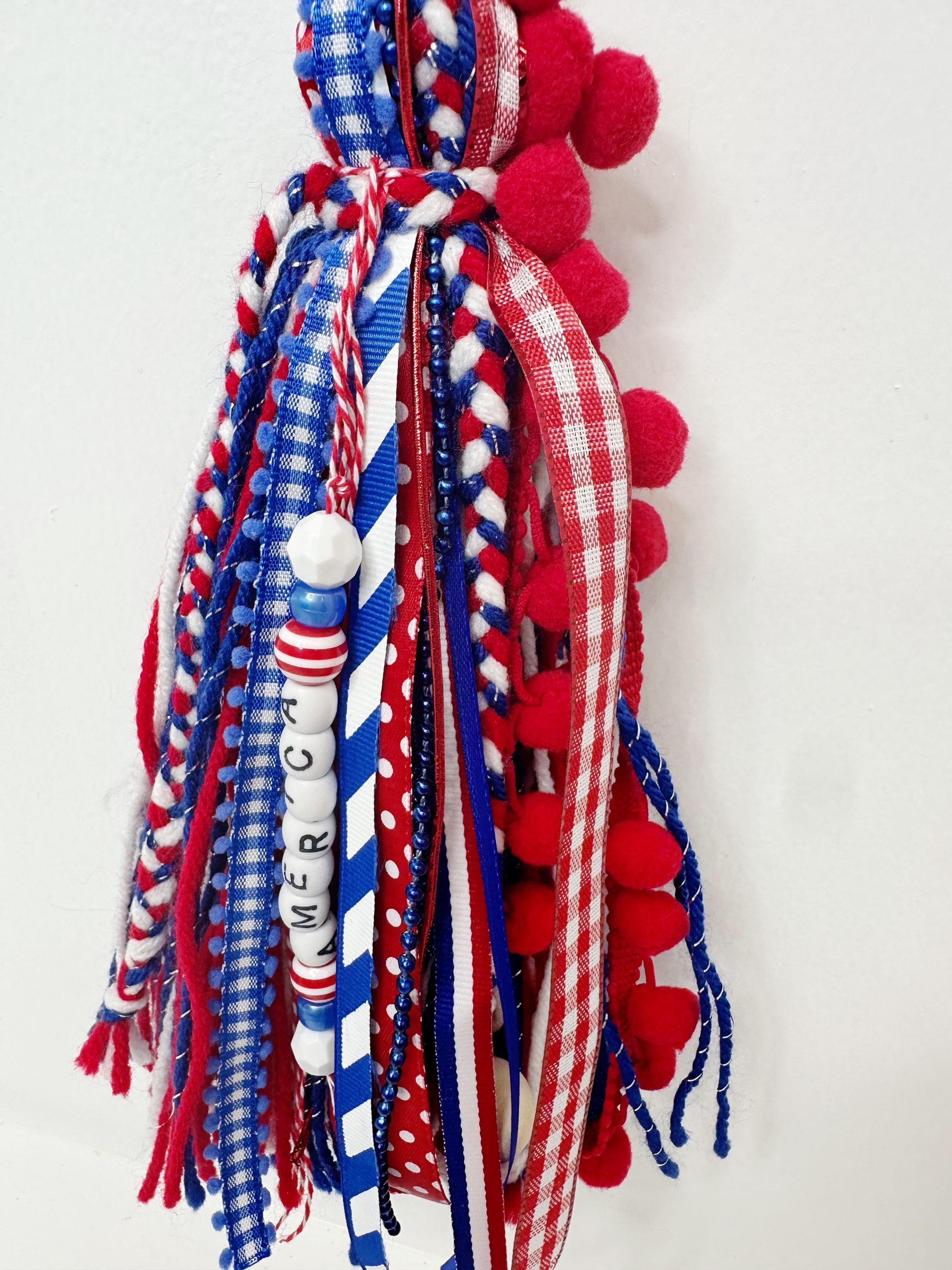 Red, White and Boom Handmade Tassel, Patriotic Americana Door Decor ...
