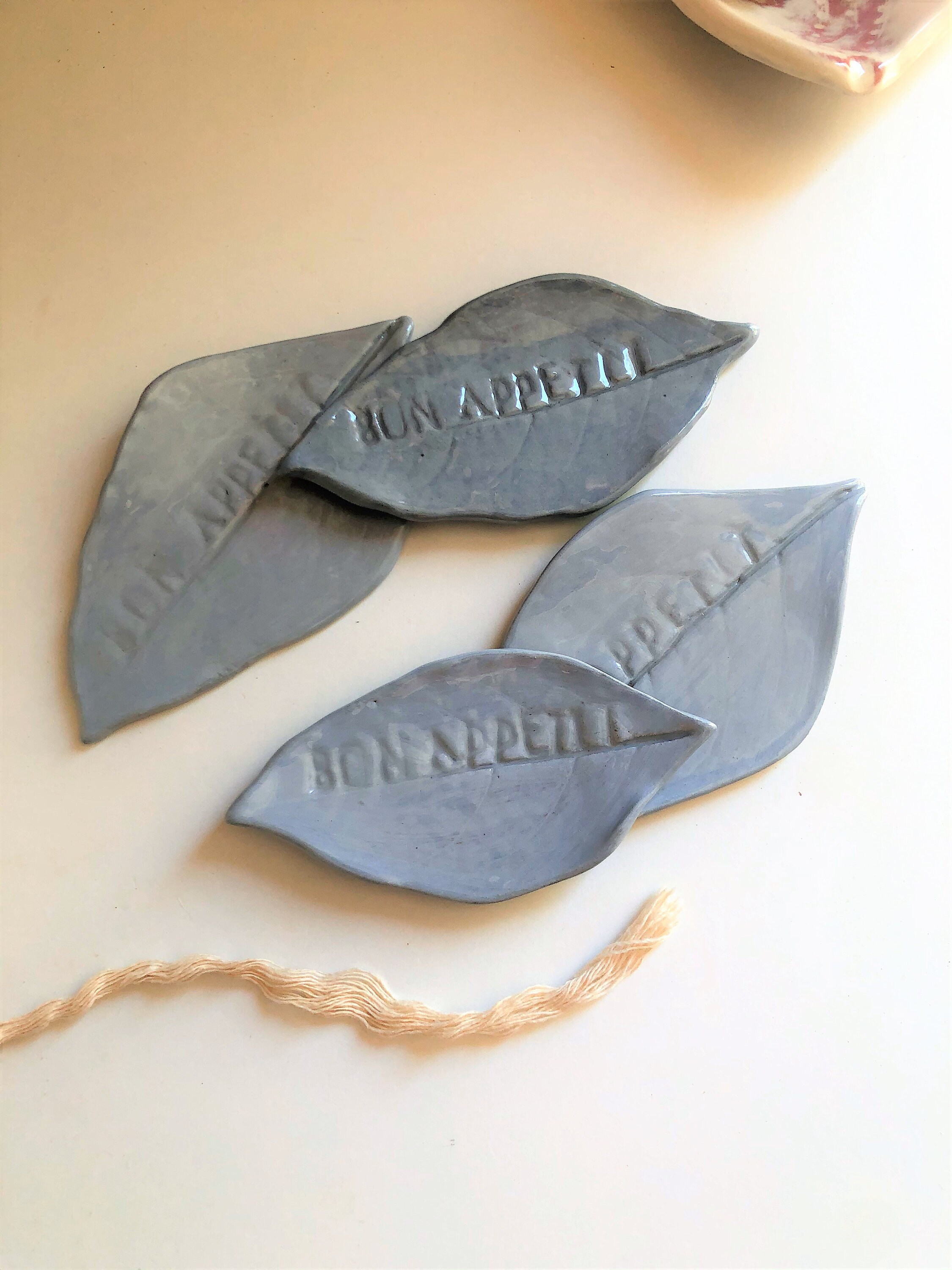 Set of 4 Handmade Ceramic Knife Rest Rest//ceramic Knife Rest//gray ...