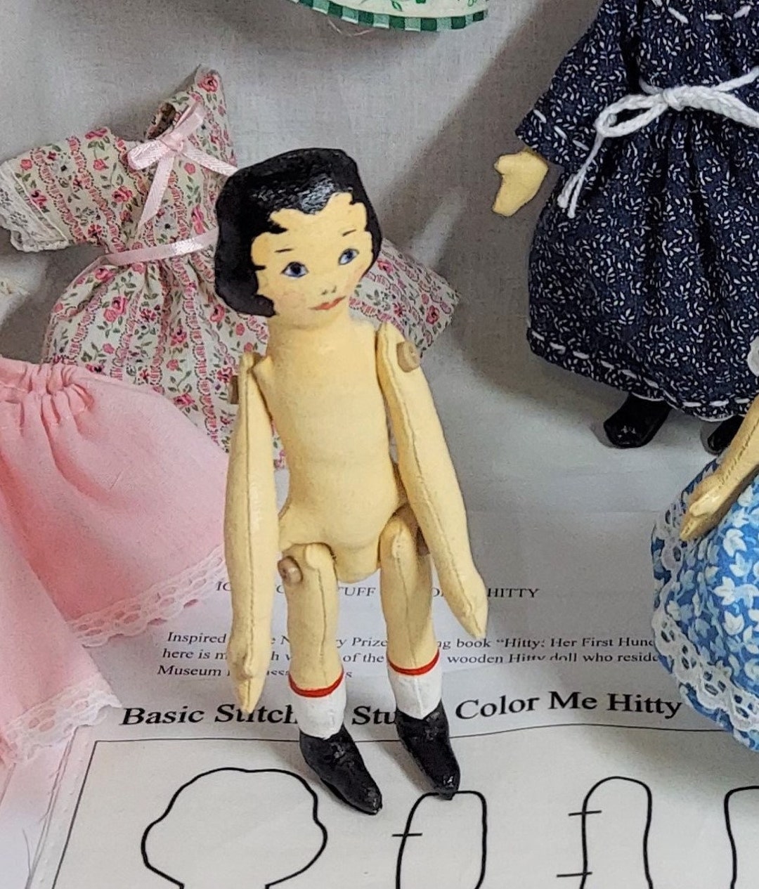 HITTY DOLL BASIC Hitty Doll Sewing Kit Printed Fabric Panel Tutorial ...