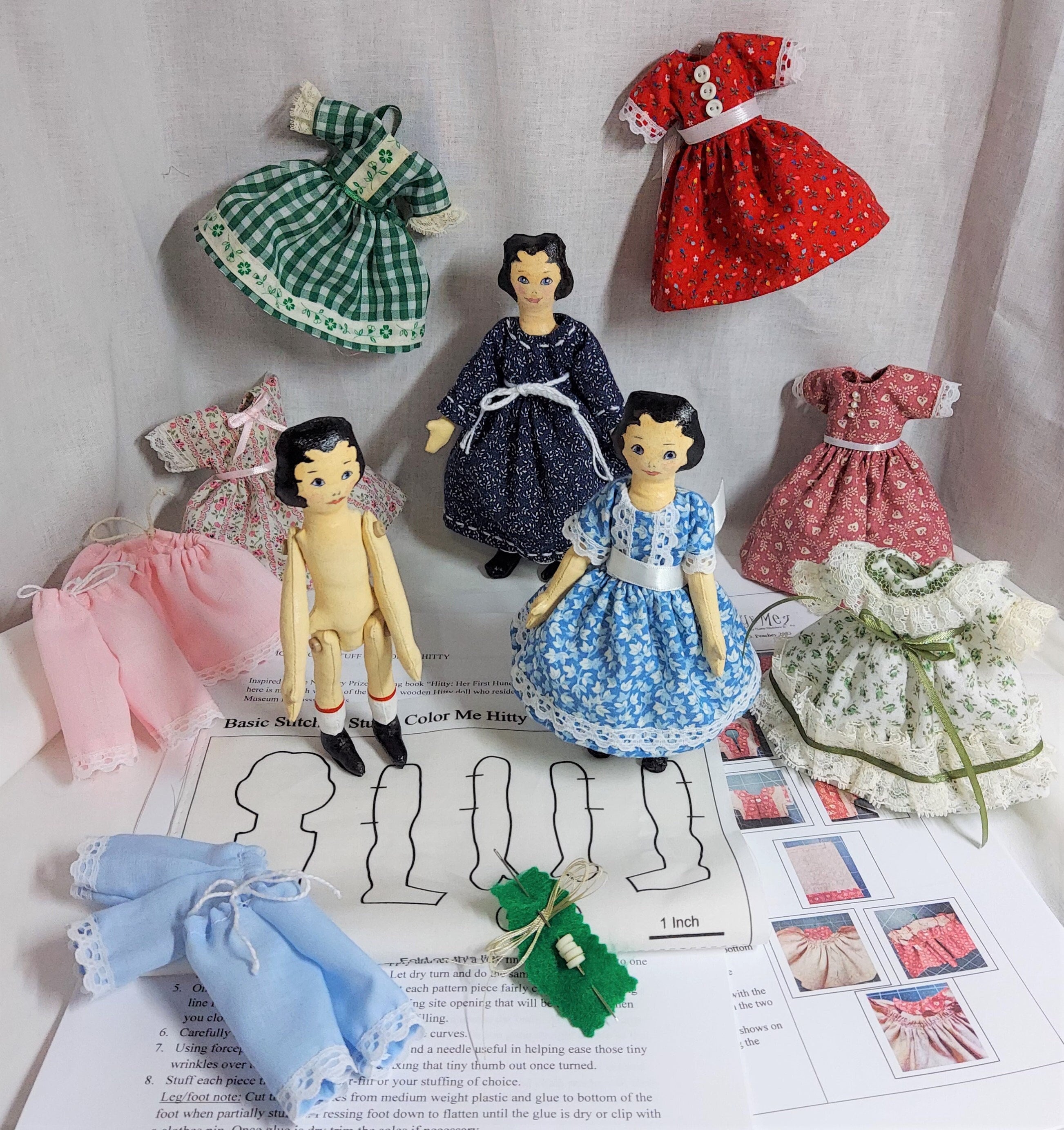 HITTY DOLL BASIC Hitty Doll Sewing Kit Printed Fabric Panel Tutorial ...