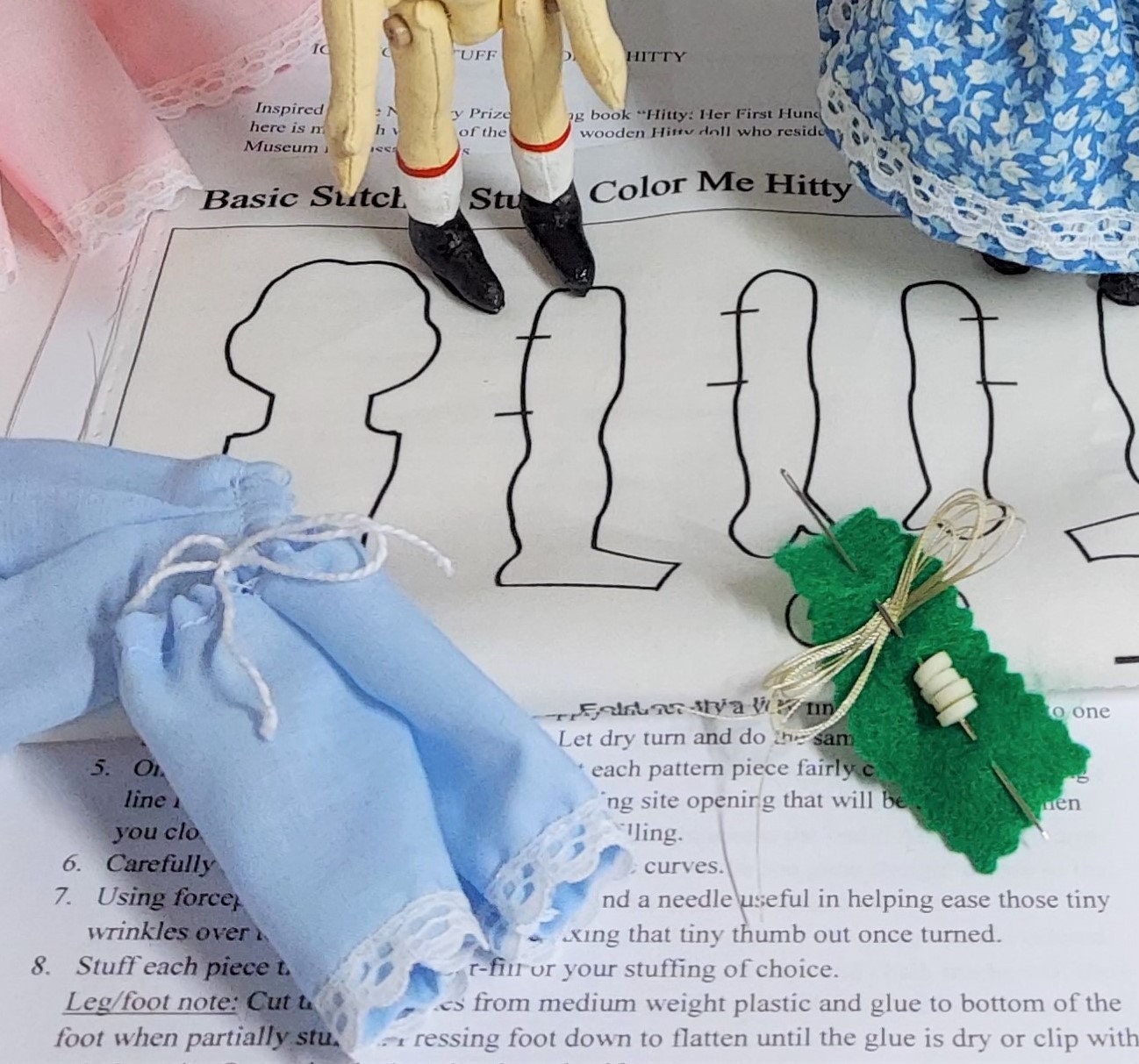 HITTY DOLL BASIC Hitty Doll Sewing Kit Printed Fabric Panel Tutorial ...