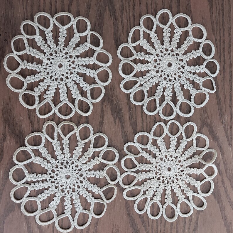 Set of Four - 7 Inch Vintage Crochet Doilies Like New Mint - Etsy