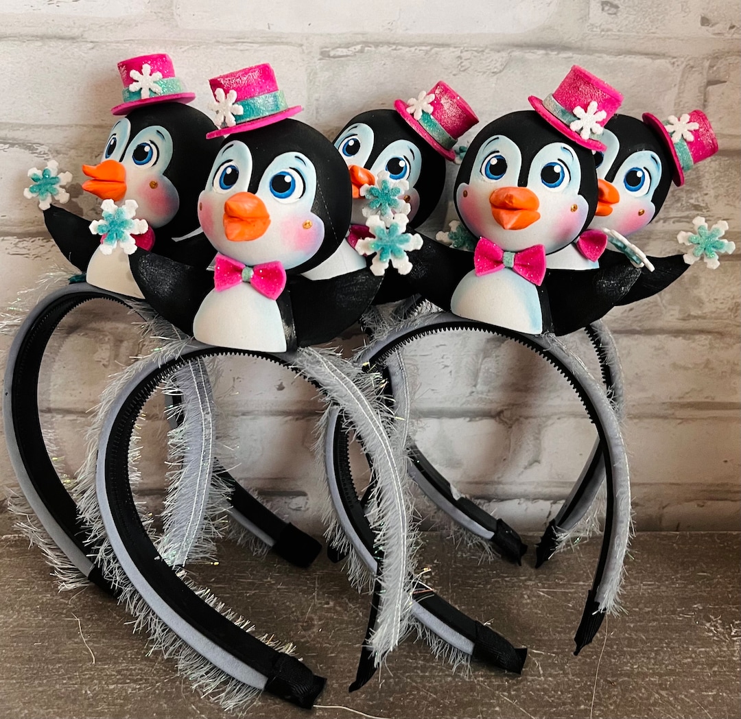 Cheery Penguin Headband Holiday Accessories - Etsy