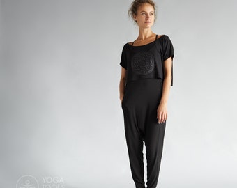 Yoga Bodysuit Freedom Grey Natural Knitwear Eko Clothes | Etsy